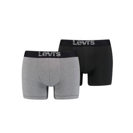 Levi's LEVI'S Herren Boxershorts "LEVIS MEN OPT ILL BOXER BRIEF ORG CO 2P", Gr. XL, grau, Obermaterial: 95% Baumwolle, 5% Elasthan, meliert, unifarben,