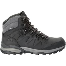 Jack Wolfskin Herren Trekkingschuh "REFUGIO PRIME TEXAPORE MID M", Gr. 11,5, grau, Obermaterial: Leder; Obermaterial 2: Synthetik; Futter: Polyester,