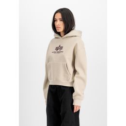 Hoodie Alpha Industries "Basic Hoodie BL PP W", Damen, Gr. L, organic beige, Obermaterial: 80% Baumwolle, 20% Polyester, Sweatshirts Hoodie