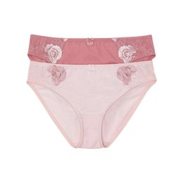 bonprix Damen Slip, Gr. 52, rosa, Obermaterial: 80% Polyamid, 20% Elasthan. Futter: 83% Polyamid, 17% Elasthan, Unterhosen, klassischer Stil, bequeme