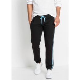 bonprix Herren Jogginghose, schwarz, Gr. 60, unifarben, Obermaterial: 60% Baumwolle, 40% Polyester, Hosen, aus Baumwolle und Polyester, mit