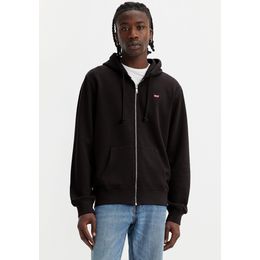 Levi's LEVI'S Herren Kapuzensweatjacke "NEW ORIGINAL ZIP UP", schwarz, Gr. L, bestickt, unifarben, Sweatware, Obermaterial: 100% Baumwolle, Sweatjacken, mit