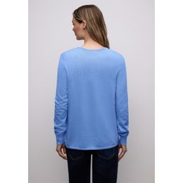 Street One Damen Cardiganbonnet blau, Gr. 36, unifarben, Stoff, 60% Viskose, 40% Baumwolle, Strickjacken, mit Strick-Detail