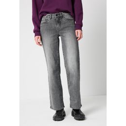 Weite Jeans Street One, Damen, Gr. 32, L&auml;nge 30, schwarz washed, Jeans, 72% Baumwolle, 27% Polyester, 1% Elasthan, unifarben, normal, Jeans, 5-Pocket-Style
