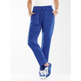 Classic Basics Damen Schlupfhose, blau, Gr. 46, unifarben, 95% Polyester, 5% Elasthan, Hosen