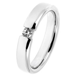 DOOSTI Damen Trauring "Schmuck Geschenk Silber 925 Trauring Ehering Partnerring LIEBE", 60,mit Zirkonia, Silber 925 (Sterlingsilber), 4mm, silber,
