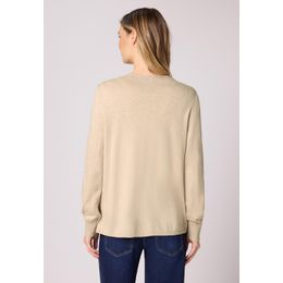 Street One Damen Cardigancotton beige meliert, Gr. 46, unifarben, Stoff, 60% Viskose, 40% Baumwolle, Strickjacken, mit Strick-Detail