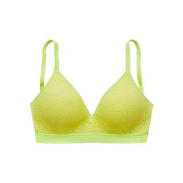 Lascana Damen Bralette-BH "Freya", Gr. 70, gr&uuml;n, Spitze, Obermaterial: 36% Polyamid, 29% Polyester, 27% Baumwolle, 8% Elasthan, BHs, ohne B&uuml;gel mit