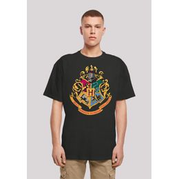 F4NT4STIC Herren T-Shirt "Harry Potter Hogwarts Crest Gold", schwarz, Gr. M, Obermaterial: 100% Baumwolle, Shirts, Print