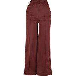 Stoffhose Urban Classics "Urban Classics Damen Ladies Pin Tuck Track Pants", Damen, Gr. XL, US-Gr&ouml;&szlig;en, schwarzrust, 100% Polyester, unifarben, loose fit, Hosen Stoffhose
