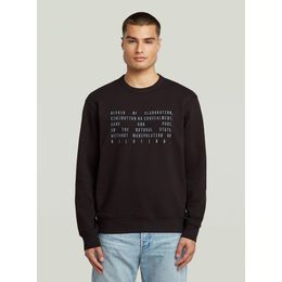 G-Star Raw G-STAR Herren Longpullover "Text Graphic Sweatshirt"dk schwarz, Gr. M, Obermaterial: 100% Baumwolle, Pullover