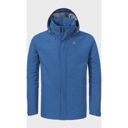 Sch&ouml;ffel Outdoorjacke SCH&Ouml;FFEL "Jacket Gmund M", Herren, Gr. 56, blau (8405, blau), Oberstoff: Aussenseite: 100% Polyester; (Membran: Polyurethan); Futter Rumpf oben: 100% Polyester, regular fit, hoch geschlossener Ausschnitt, Jacken Outdoorjacke