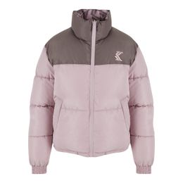 Winterjacke Karl Kani "Karl Kani Karl Kani OG Reversible Puffer Jacket", Damen, Gr. L, rose, taupe, 100% Polyester, mehrfarbig, normal, amerikanischer Ausschnitt, Jacken Winterjacke