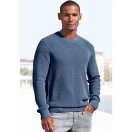 John Devin Herren Strickpullover "bis Gr&ouml;&szlig;e 5XL", blau, Gr. XXL, Strick, Obermaterial: 50% Baumwolle, 50% Polyacryl, Pullover, Pullover in modischen