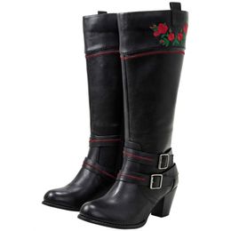 Damen Weitschaftstiefel, sheego by Joe Browns, Gr. 41, schwarz, Lederimitat, Schuhe