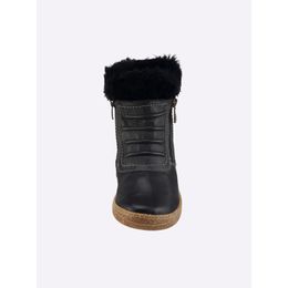 Casual Looks Damen Stiefelette, Gr. 39, schwarz, Glattleder, Schuhe