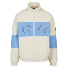 Fubu Herren Bomberjacke "Fubu Herren FM241-009-2 Fubu College Block Track Jacket"creme, light blau, Gr. S, 100% Polyamid, Jacken