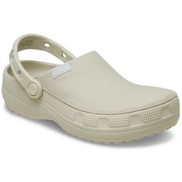 Crocs Damen Clog "Classic Crafted Clog", Gr. 41hellgrau, stucco, Textil, unifarben, Schuhe, Sommerschuh, Hausschuh, Gartenschuh mit Fersenriemen