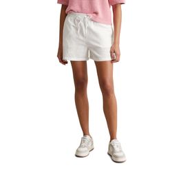 Marc O'Polo Damen Shorts "aus Baumwolle-Leinen-Mix"silky wei&szlig;, Gr. XS, MARC O'POLO DENIM, unifarben, Obermaterial: 53% Leinen, 47% Baumwolle, Hosen