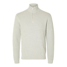 Selected "SLHDANE LS KNIT STRUCTURE HALF ZIP NOOS" Baumwolle, regular fit