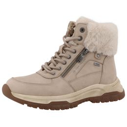 Tom Tailor Damen Winterboots, Gr. 37beige, Lederimitat, Textil, Schuhe, Winterboots, Schn&uuml;rboots mit TEX-Membrane, Weite G