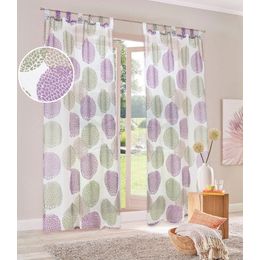 Gardine OTTO HOME, B:140cm H:245cm, beige, Voile, Polyester, Wohnzimmer, Gardinen, "Belem", 1 oder 2 Schals, Vorhang, Fertiggardine, Kreise