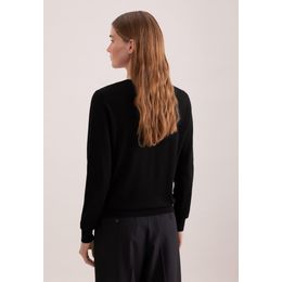 Seidensticker Damen Strickpullover, schwarz, Gr. L, unifarben, 90% Wolle, 10% Seide, Pullover, Sweater Uni