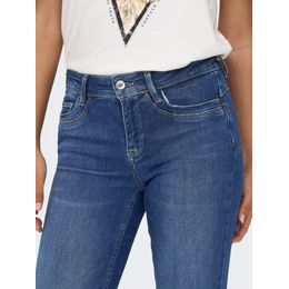 Only Damen Skinny-fit-Jeans "ONLBLUSH MID WAIST DB STICHT DNM", blau, Gr. M, unifarben, Denim/Jeans, Obermaterial: 92% Baumwolle, 6%