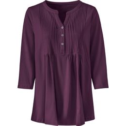 CR&Eacute;ATION L Damen 3/4-Arm-Shirt mit abgesteppten Biesen aubergine Gr&ouml;&szlig;e 38