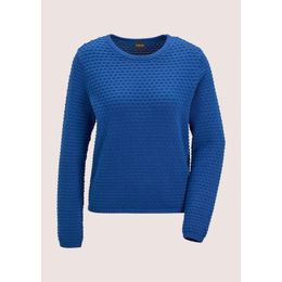Madeleine Mode Longpullover MADELEINE "Pullover Pullover", Damen, Gr. 40, blau (royalblau), Obermaterial: 100% Baumwolle CO., Pullover Longpullover