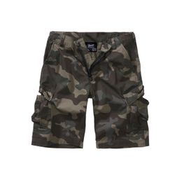 Stoffhose Brandit "Brandit Herren Kids BDU Ripstop Shorts", M&auml;dchen, Gr. 122/128, Normalgr&ouml;&szlig;en, schwarzcamo, 100% Baumwolle, unifarben, relaxed fit, Hosen Stoffhose