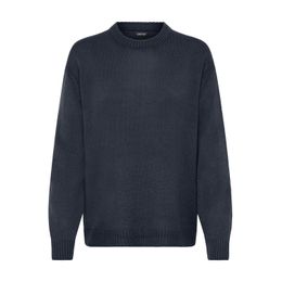 Strickfleece-Pullover oxmo "Strickpullover OXISAMSON", Damen, Gr. L, blau (total eclipse), Obermaterial: 50% Polyacryl PAN. 50% Polyacryl PAN recyc.., Pullover