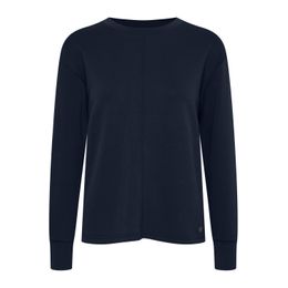 Longpullover oxmo "Sweatshirt OXPea", Damen, Gr. S, blau (copenhagen night), Obermaterial: 48% Modal CMD. 48% Polyester PES. 4% Elasthan EL., Sweatshirts Longpullover