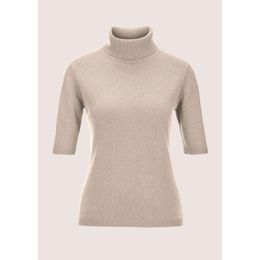 Madeleine Mode Longpullover MADELEINE "Pullover Kaschmirpullover mit Rollkragen", Damen, Gr. 36, beige (dunkelpuder), Obermaterial: 100% Kaschmir WS., Pullover Longpullover