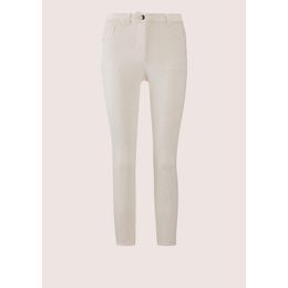 Madeleine Mode Chinos MADELEINE "Druckhose Schlanke Hose mit Allover-Druck", Damen, Gr. 40, N + K Gr, wei&szlig; (wollwei&szlig;, cappuccino), Obermaterial: 68% Baumwolle CO. 29% Polyester PES. 3% Elasthan EL., Hosen