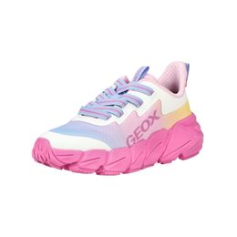 Sneaker Geox "Geox Sneaker Lederimitat/Textil", Damen, Gr. 31, fuchsia, Lederimitat, Textil, Schuhe Sneaker
