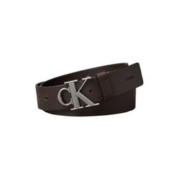 Lederg&uuml;rtel Calvin Klein "CK BUCKLE 40MM FIXED", Herren, Gr. 105, ck schwarz braun, antique silber, Web, Rindsleder, unifarben, G&uuml;rtel Lederg&uuml;rtel, Gr&ouml;&szlig;enverstellbar mit Metallschlie&szlig;e