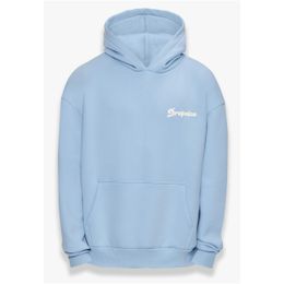 Kapuzenpullover DROPSIZE "Dropsize Herren Dropsize Heavy Oversize Sky iSthe Limit Hoodie", Herren, Gr. L, baby blau, 70% Baumwolle, 30% Polyester, mehrfarbig, oversize, ohne Ausschnitt, Pullover Kapuzenpullover