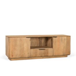 Pharao24.de TV Sideboard Fernsehschrank aus Massivholz mit einer Schublade