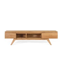 Pharao24.de TV Sideboard TV Bank aus Massivholz mit zwei Schubladen
