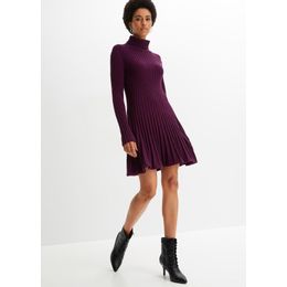 bonprix Strickkleid mit Rollkragen, lila