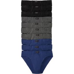 bonprix Slip mit weicher Baumwolle (10er Pack), schwarz, mit Baumwolle