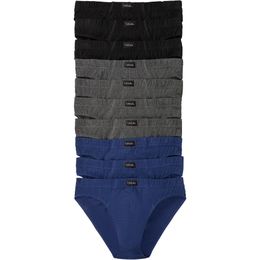 bonprix Slip mit weicher Baumwolle (10er Pack), schwarz, mit Baumwolle