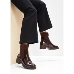 bonprix Boots mit Cord-Einsatz, braun, Gr.39, L&auml;ssiger Boot mit Eins&auml;tzen aus Cord, aus Cord,Vegan