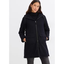 bonprix warm wattierter Winterparka mit Teddyfutter in Kapuze, schwarz, mit Baumwolle