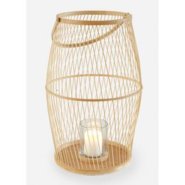 bonprix Windlicht mit Glaseinsatz, beige