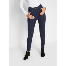 bonprix Slim-Fit-Jeans Mid Waist Bequembund, blau, mit Baumwolle