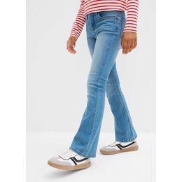 bonprix Flared-Jeans Mid Waist, blau, mit Baumwolle