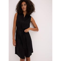 bonprix Hemdblusenkleid aus Viskose, schwarz, Gr.42, stilvolles Hemdblusenkleid aus Viskose