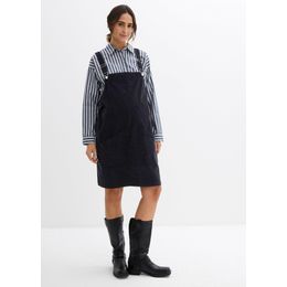 bonprix Umstands-Latzkleid aus Baumwoll-Cord mit Stretch, grau, Gr.46, Latzkleid mit verstellbaren Tr&auml;gern f&uuml;r die Schwangerschaft und danach, 68% Baumwolle
